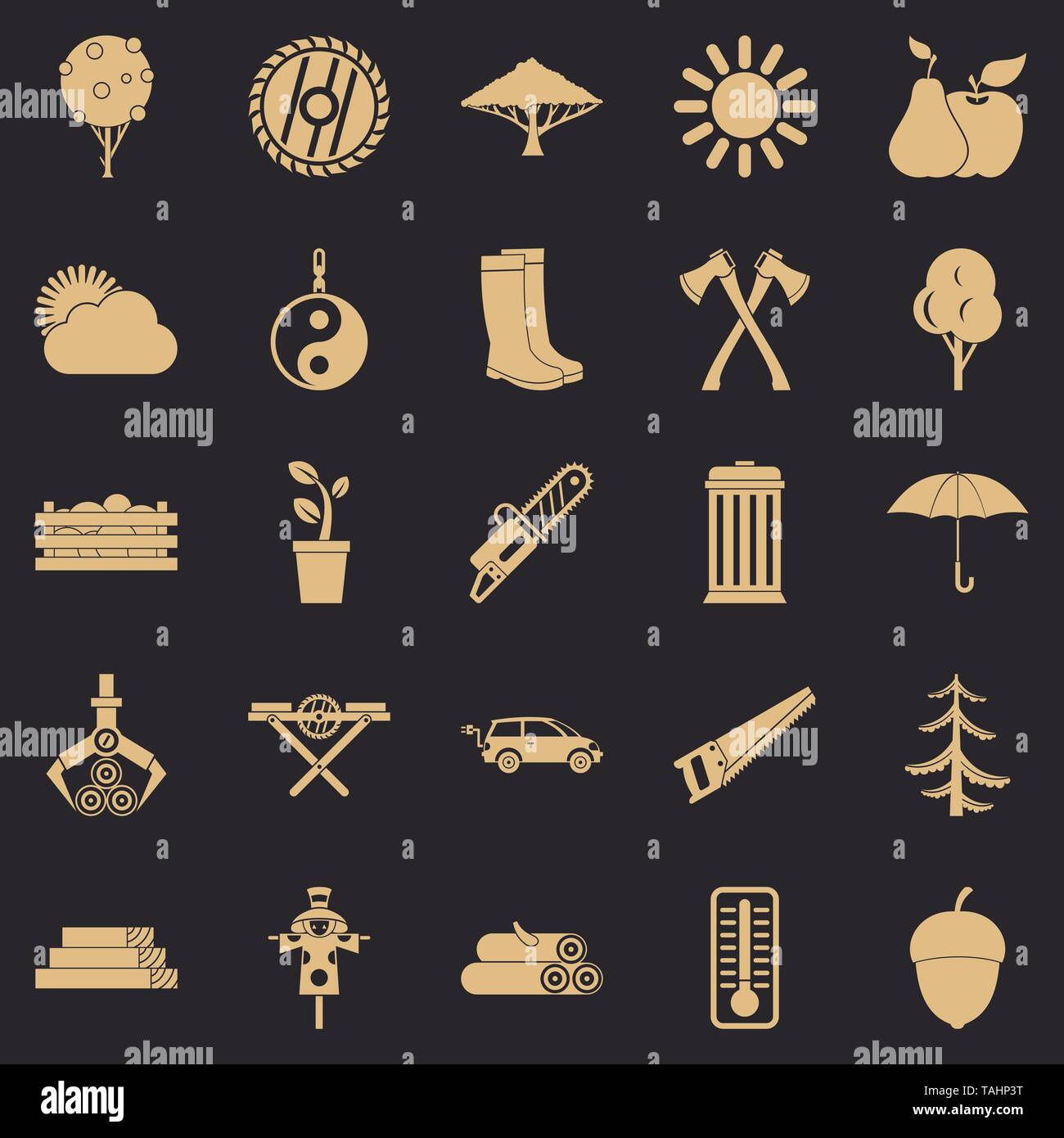 Tree icons set, simple style Stock Vector Image & Art - Alamy