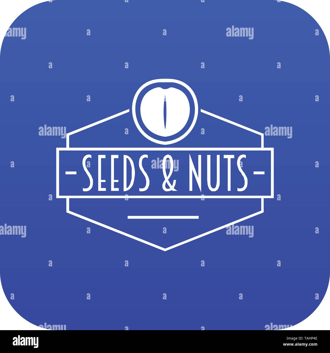 Nut and seed emblem icon blue vector Stock Vector Image & Art - Alamy
