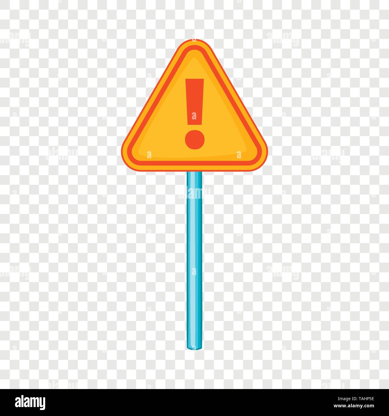 Warning sign with exclamation icon, cartoon style Stock Vector Image ...
