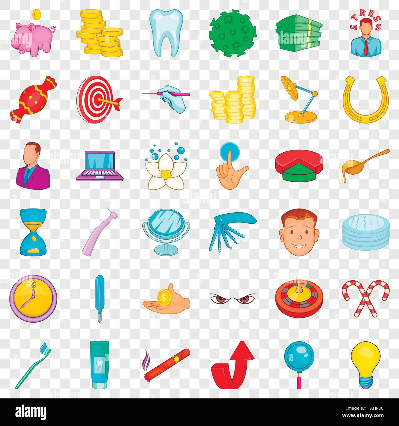Dentist icons set, cartoon style Stock Vector Image & Art - Alamy