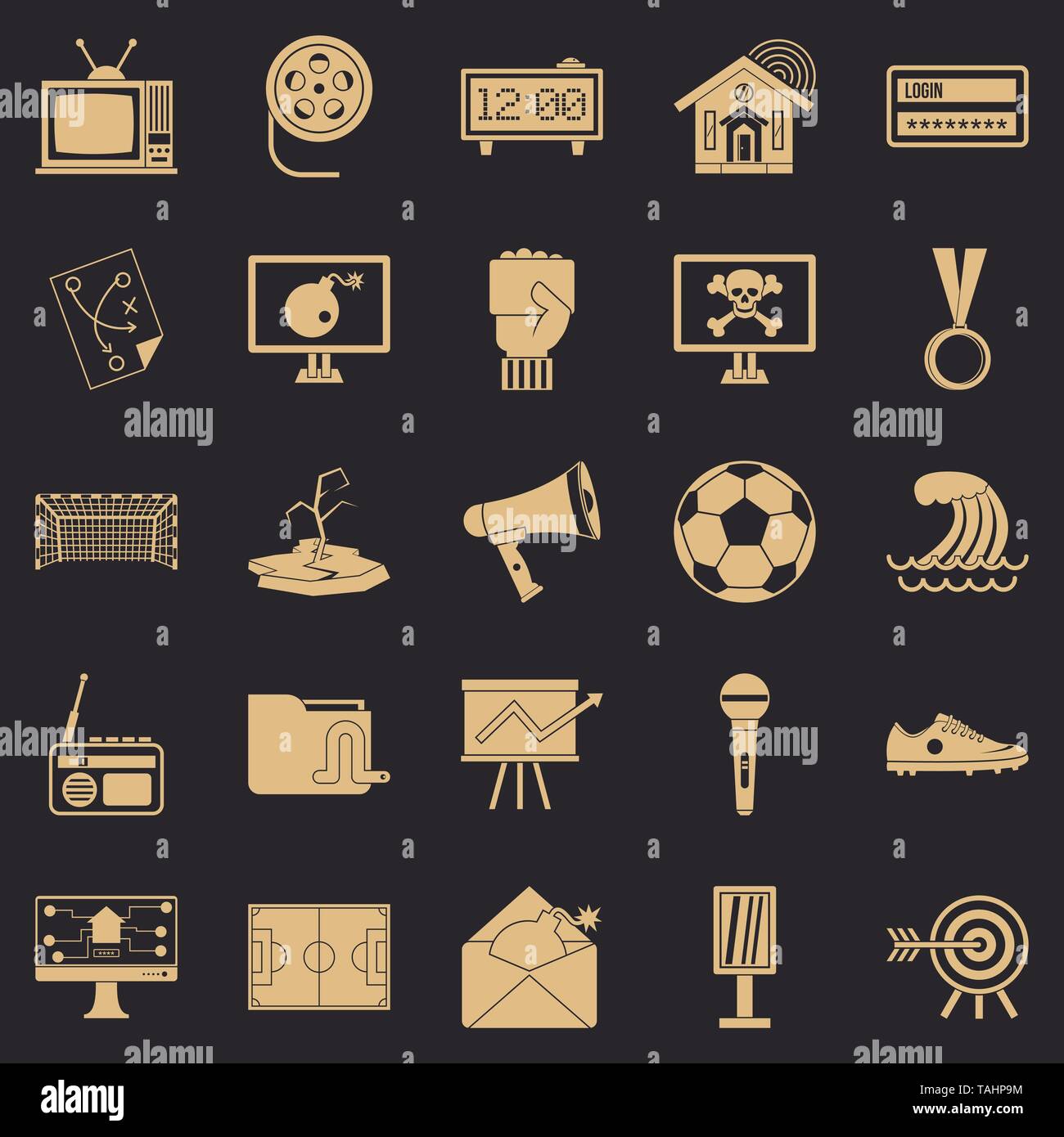 TV icons set, simple style Stock Vector Image & Art - Alamy