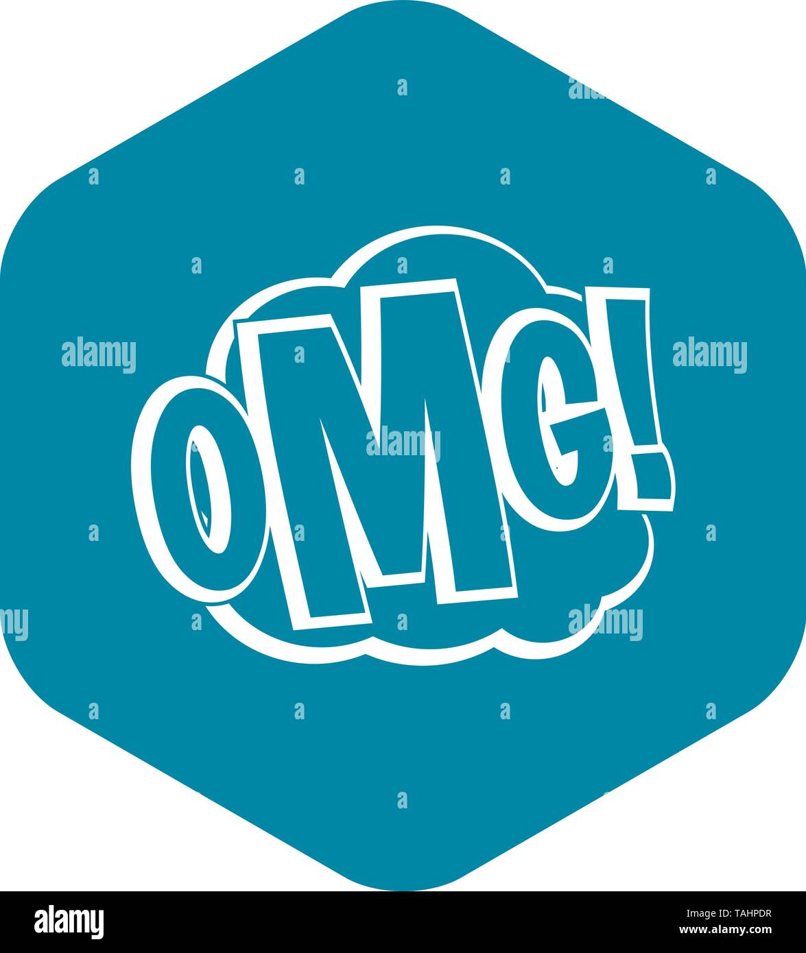 OMG, comic text speech bubble icon, simple style Stock Vector Image ...