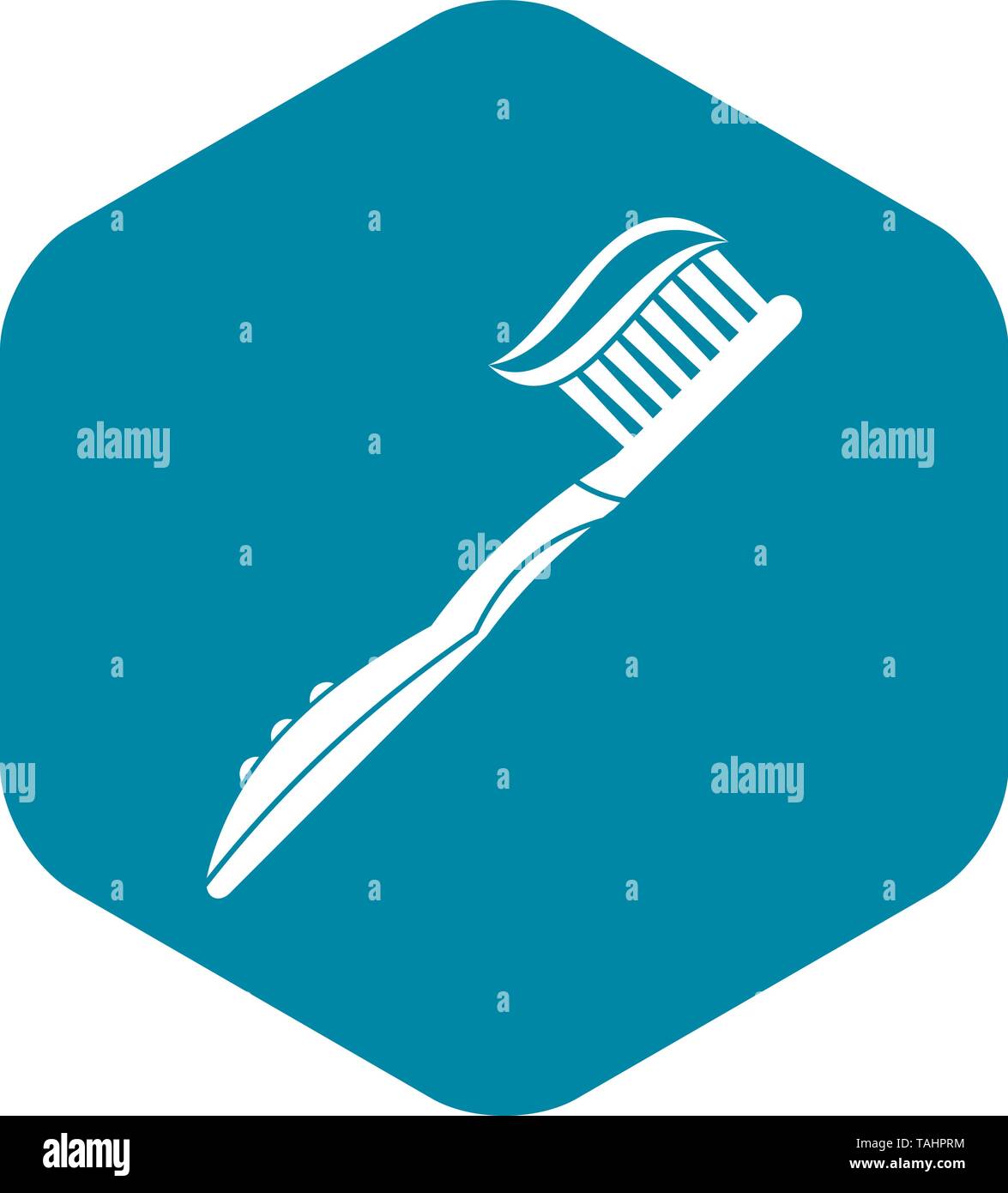 Toothbrush with toothpaste icon, simple style Stock Vector Image & Art ...