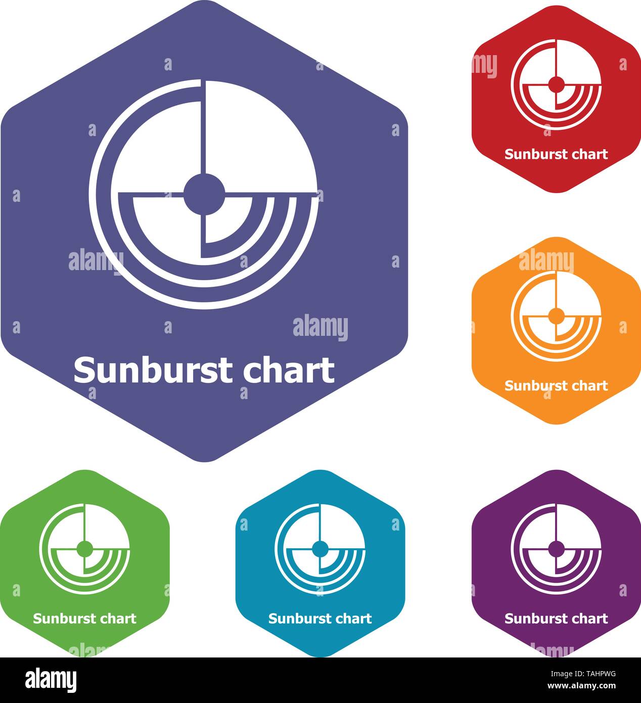 Sunburst chart icons vector hexahedron Stock Vector Image & Art - Alamy