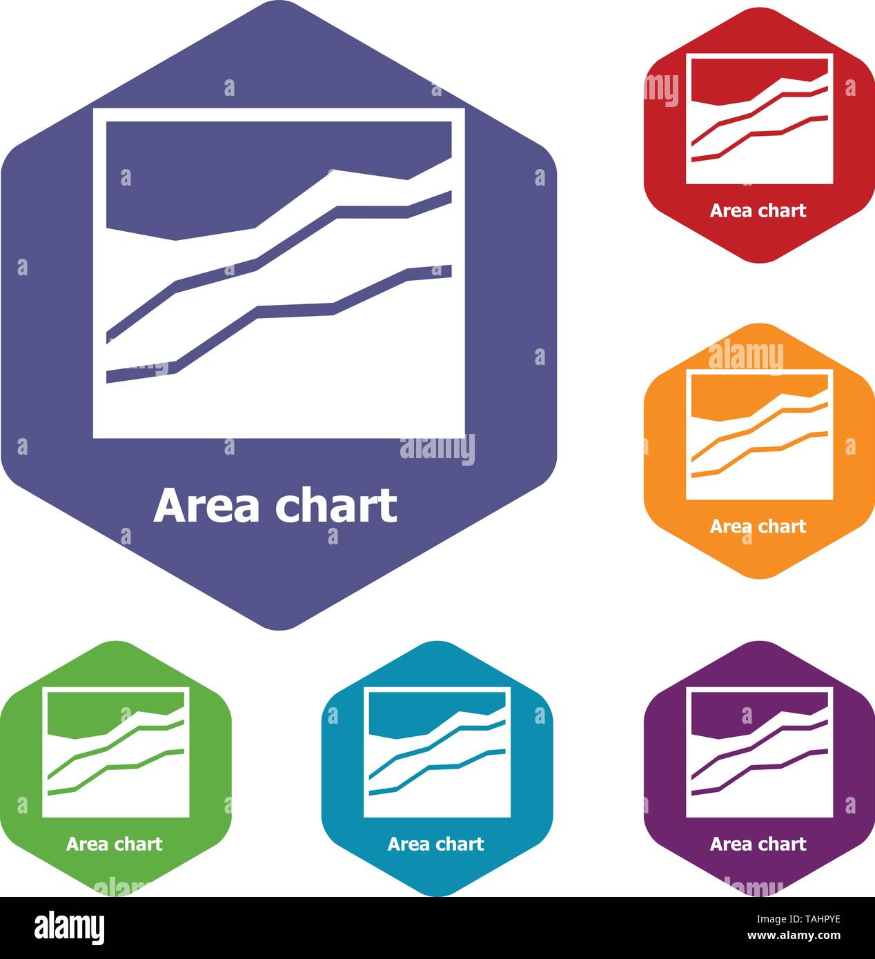 Area chart icons vector hexahedron Stock Vector Image & Art - Alamy