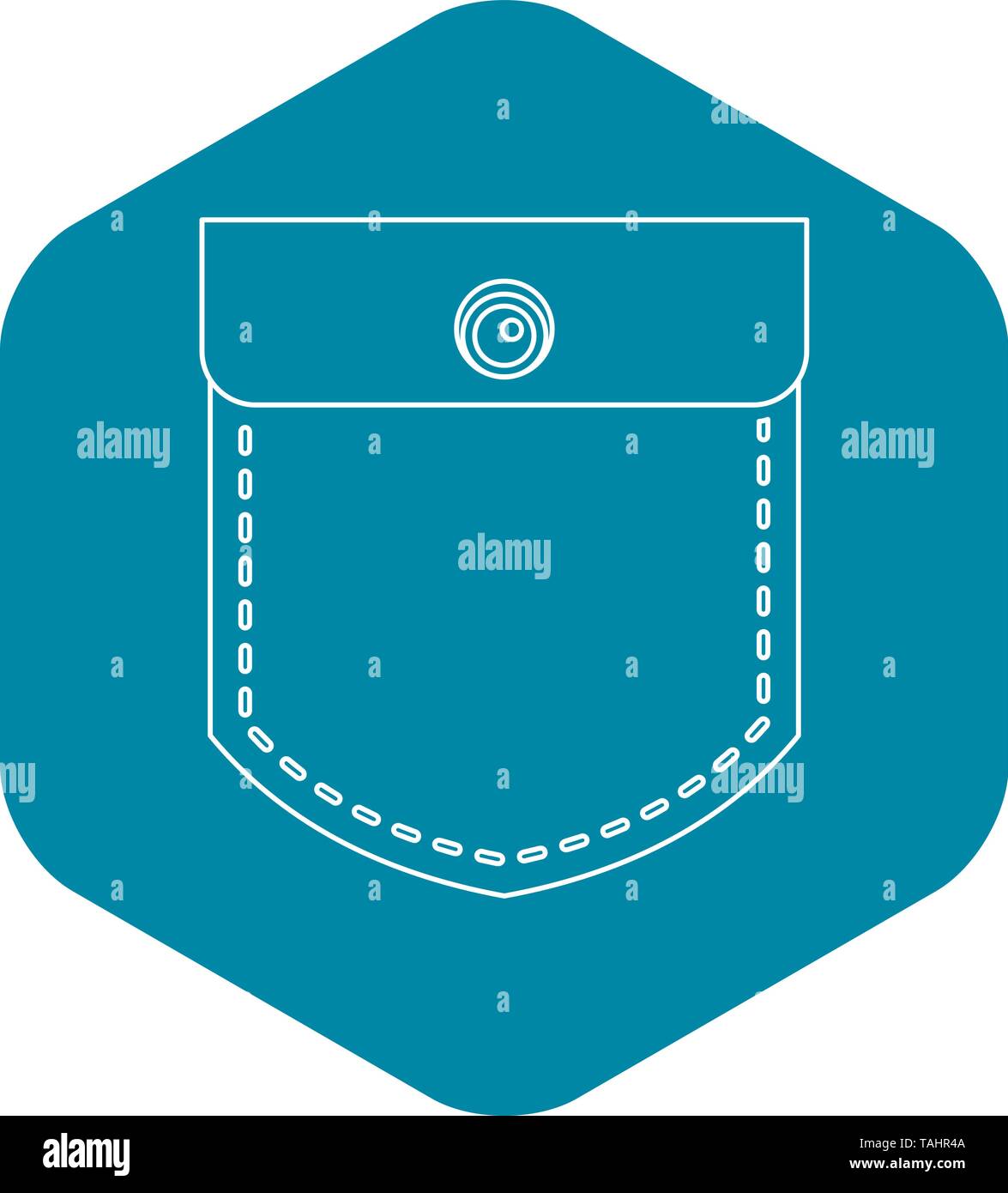 Pocket with a button icon, outline style Stock Vector Image & Art - Alamy