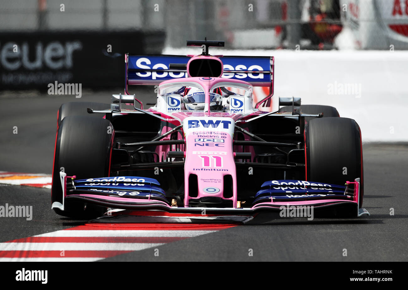 Racing Point's Sergio Perez during qualifying at the Circuit de Monte ...