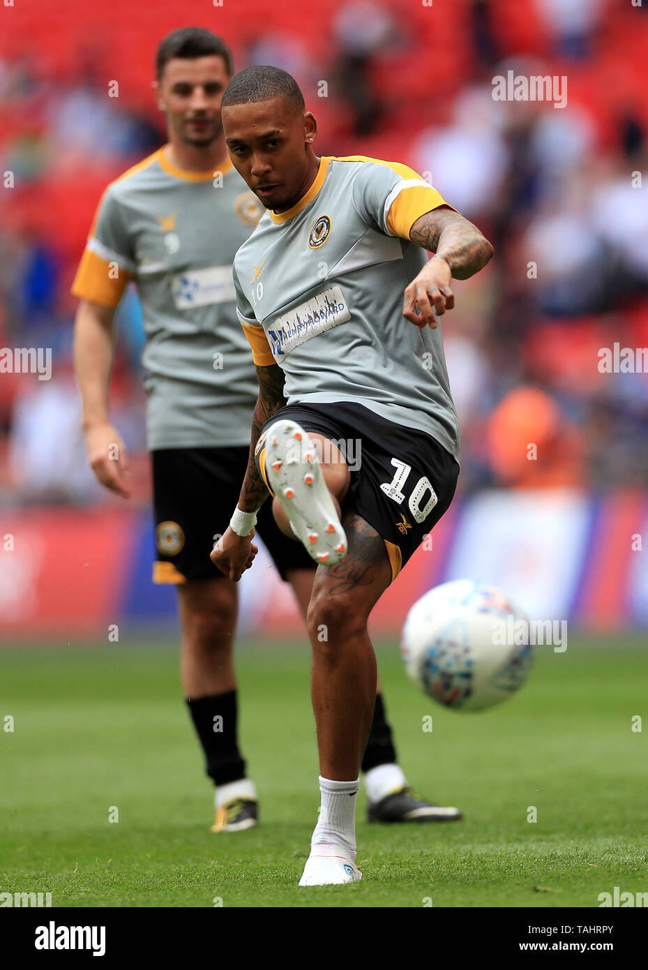 Newport countys keanu marsh brown warms up hi-res stock photography and ...