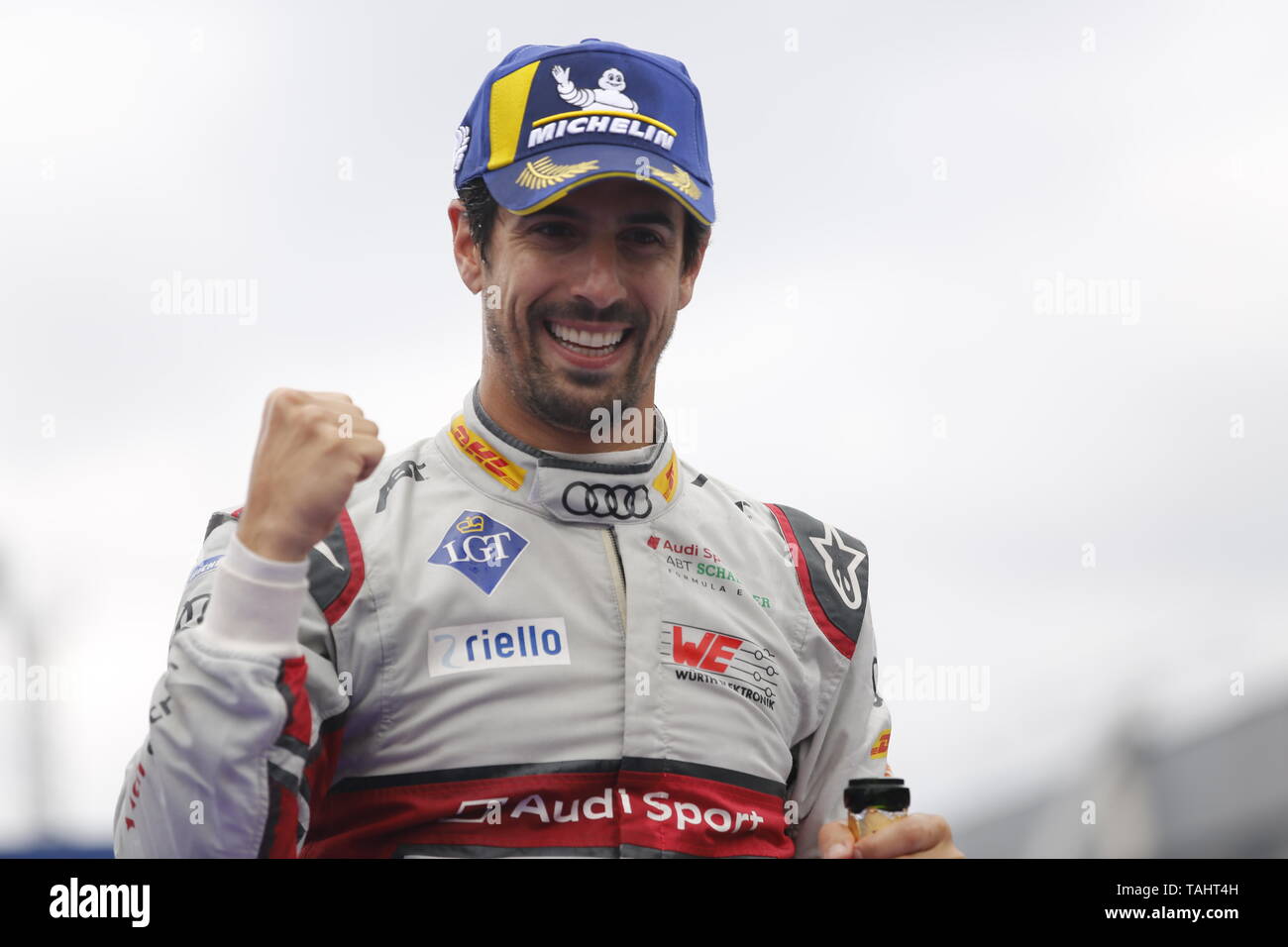 The photo shows the Formula E racing driver Lucas di Grassi on the ...