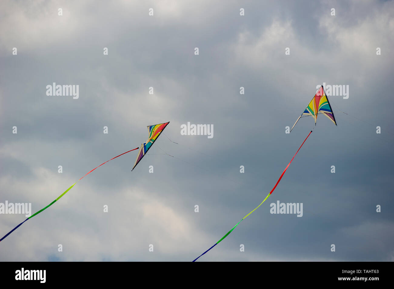 Kites at a kite festival - Streatham Common Kite Day in London Stock ...