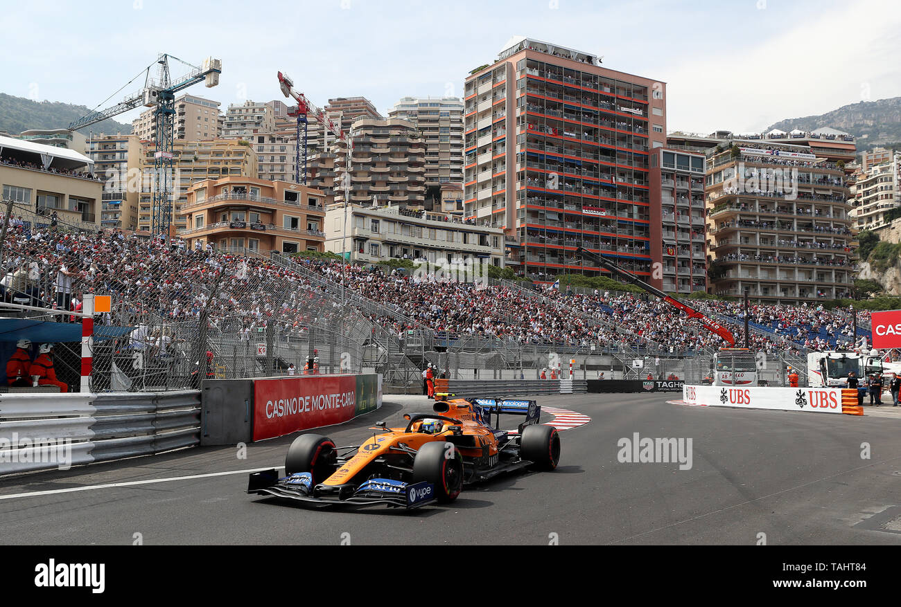 McLaren's Lando Norris during qualifying at the Circuit de Monte Carlo ...