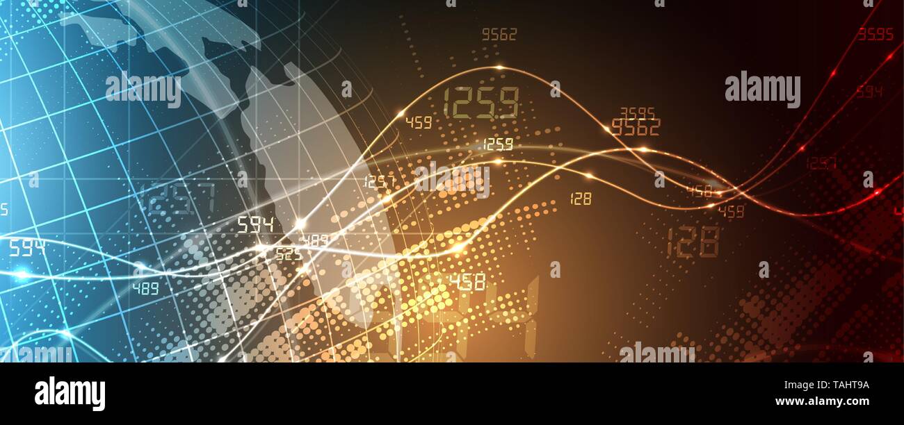 Abstract finance and business background with graph. world economic ...