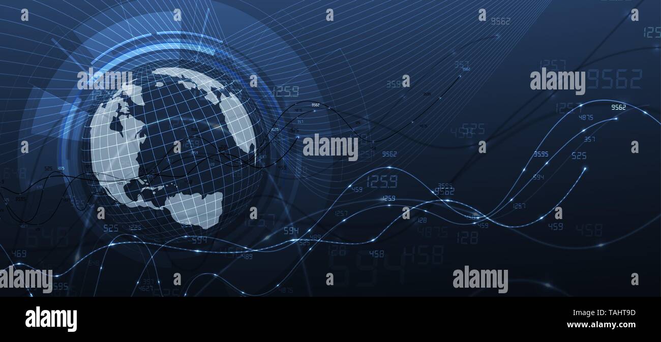 Abstract finance and business background with graph. world economic ...