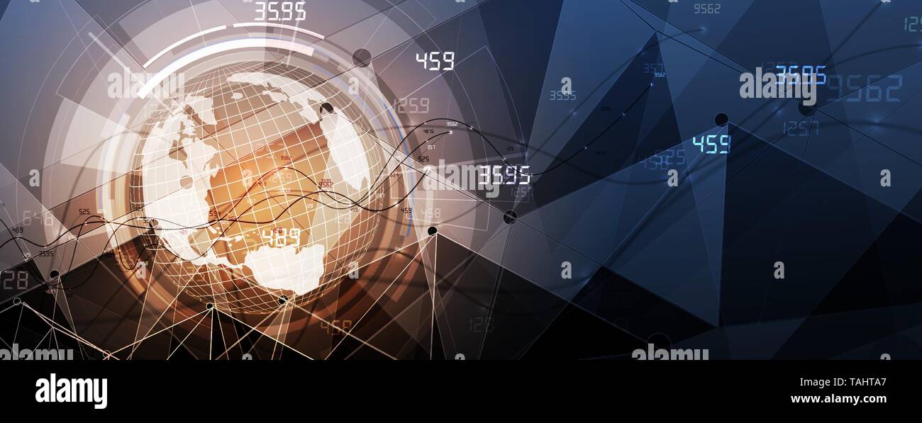 Abstract finance and business background with graph. world economic ...