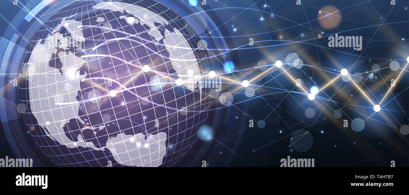 Abstract finance and business background with graph. world economic ...