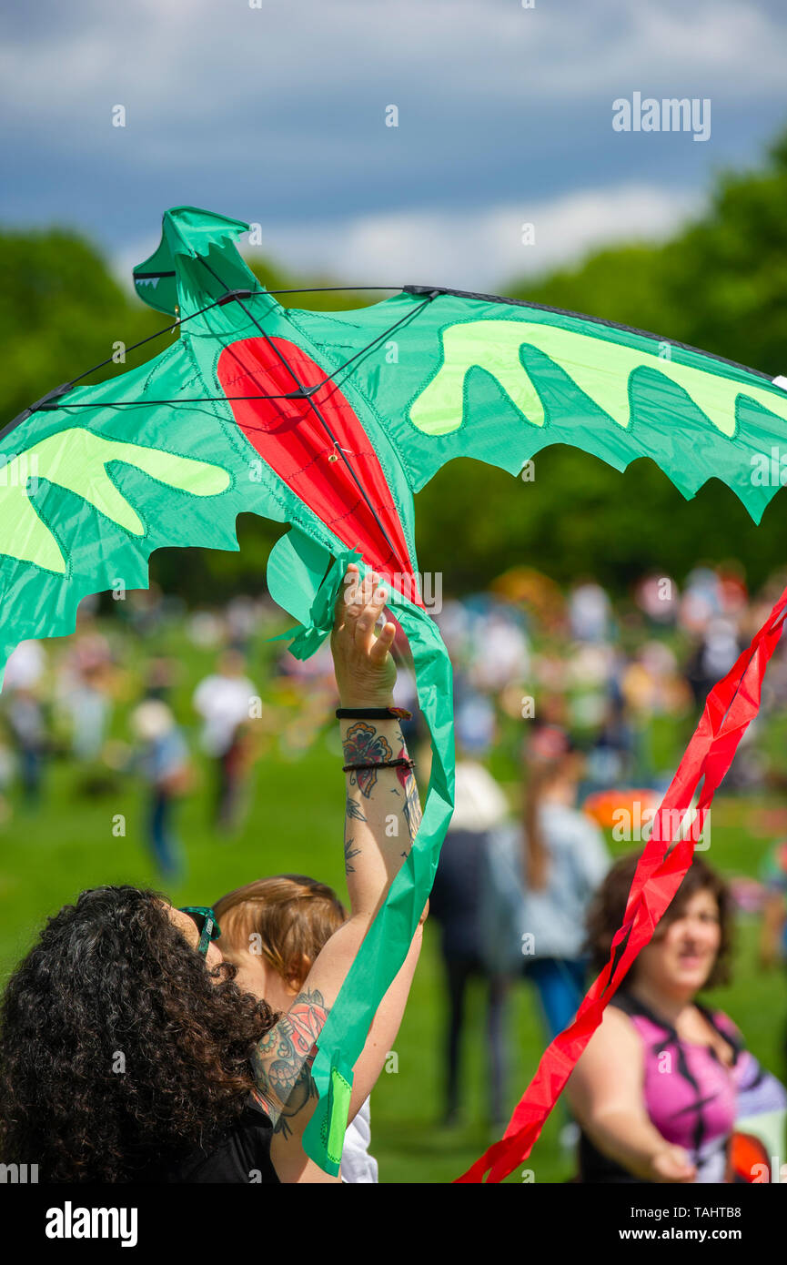 Kites at a kite festival - Streatham Common Kite Day in London Stock ...