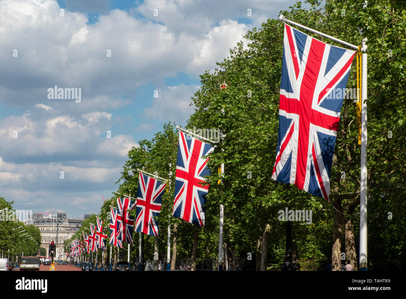 Union flags on The Mall in the centre of London Stock Photo - Alamy