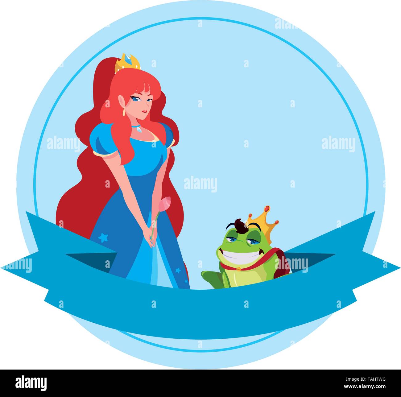 beautiful princess and toad prince of tales character vector ...