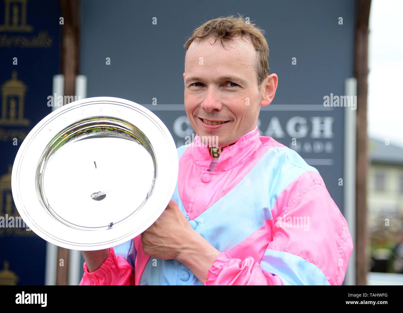Jockey jamie spencer celebrate winning tattersalls irish 2 hi-res stock ...