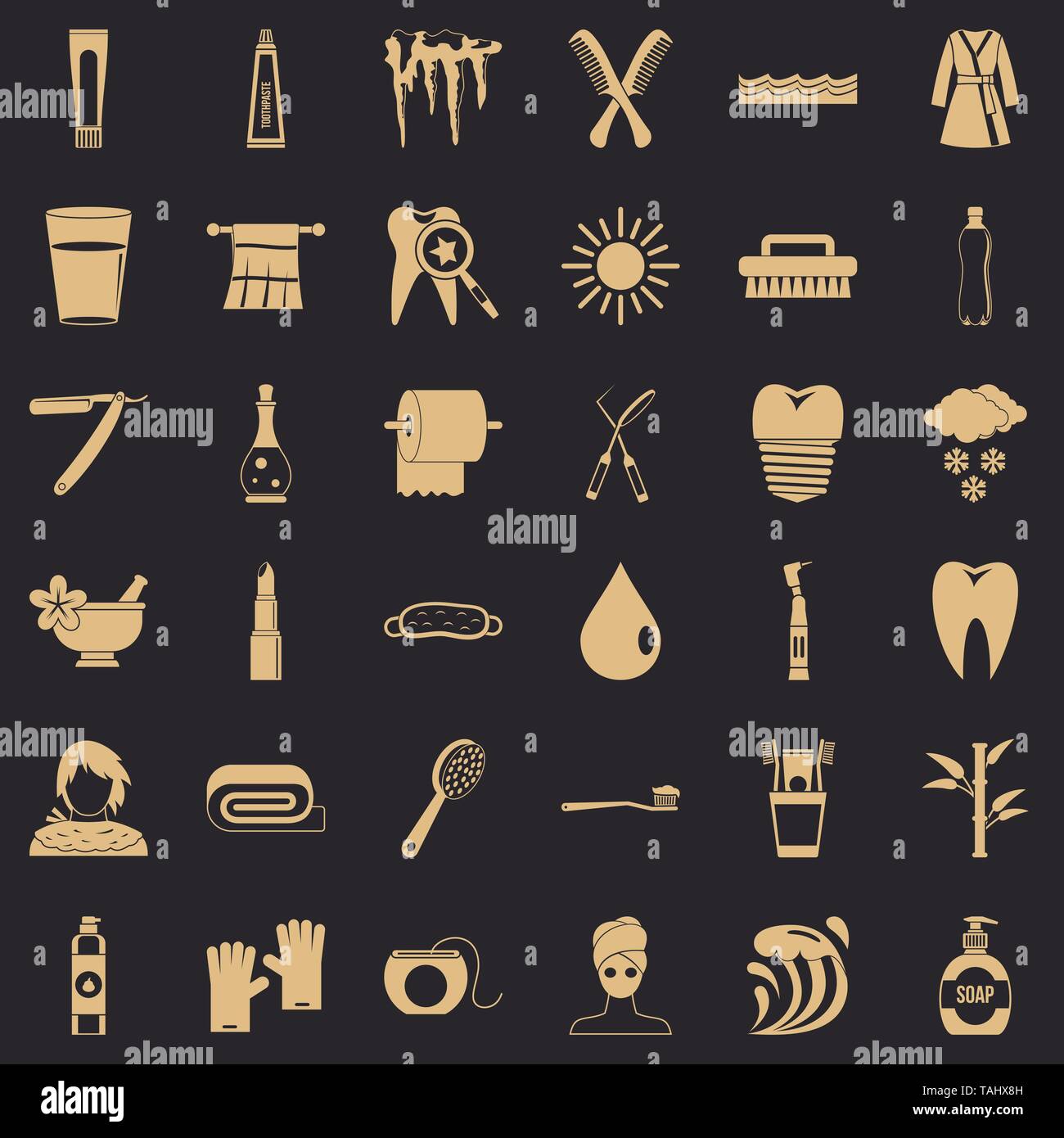 Brush icons set, simple style Stock Vector Image & Art - Alamy