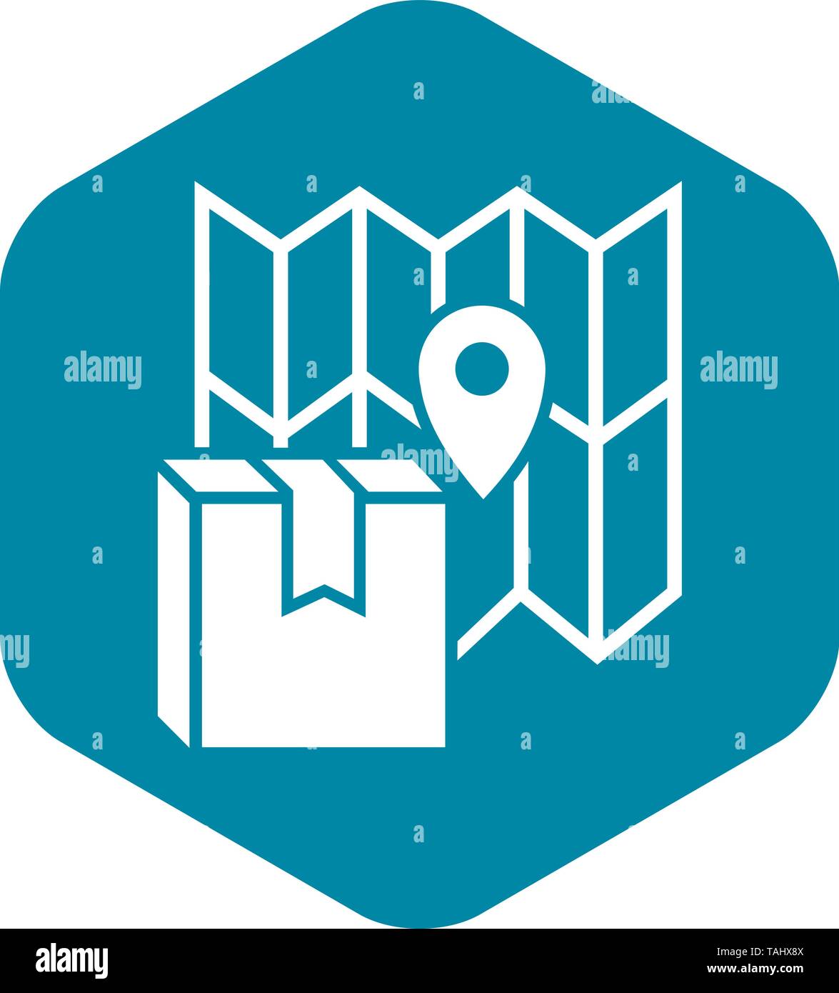 Gps tracking delivery box icon, simple style Stock Vector Image & Art ...