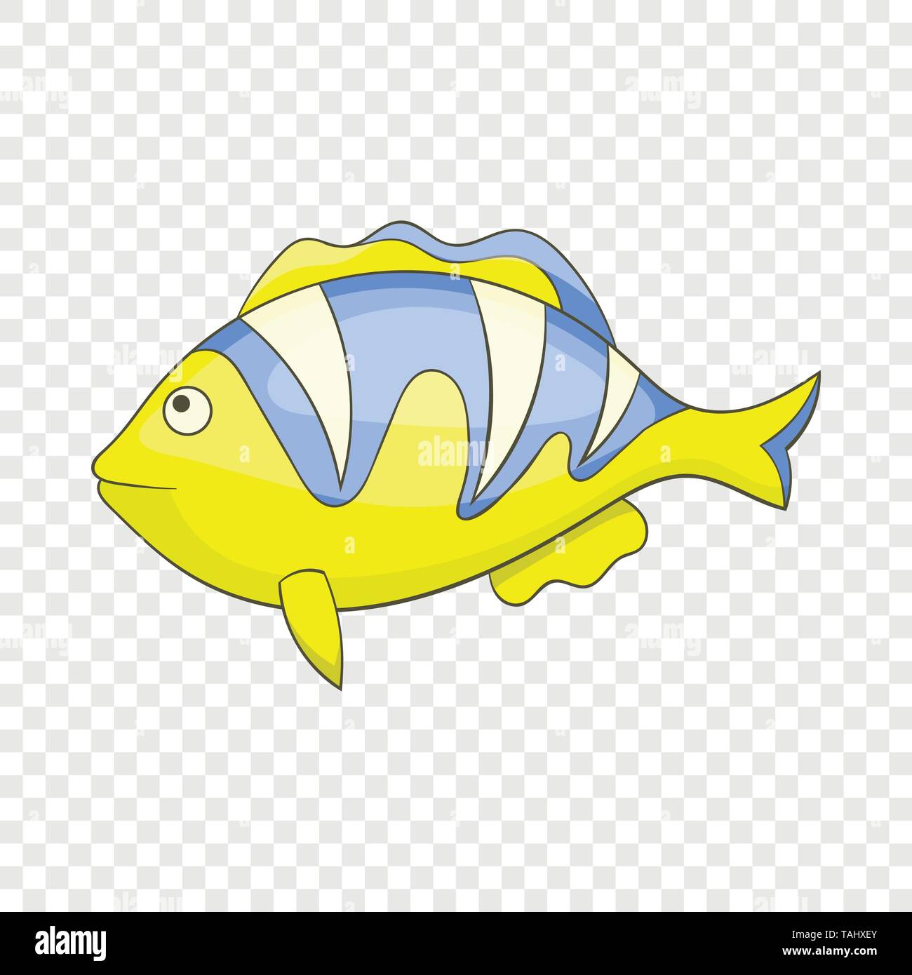 Yellow tropical stripped fish icon, cartoon style Stock Vector Image ...