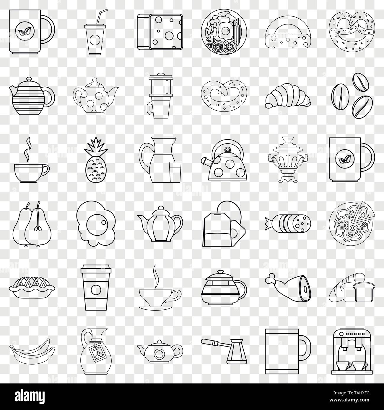 Good morning icons set, outline style Stock Vector Image & Art - Alamy