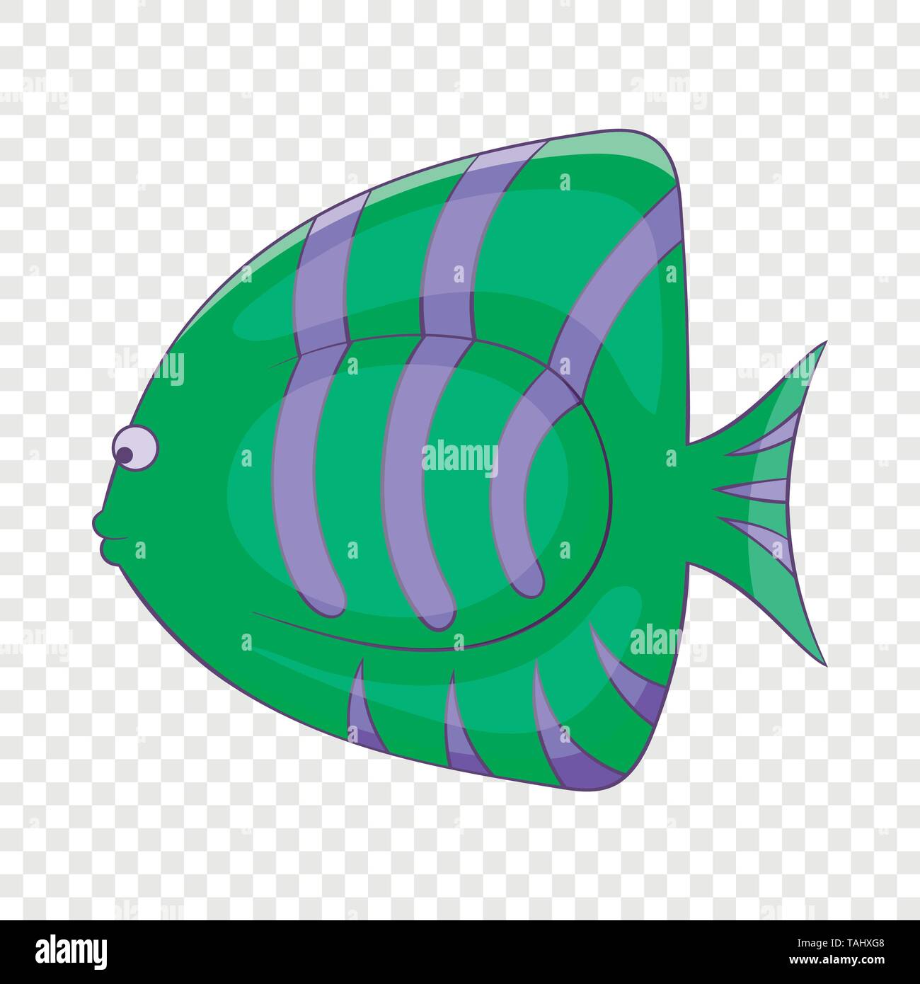 Green striped fish icon, cartoon style Stock Vector Image & Art - Alamy