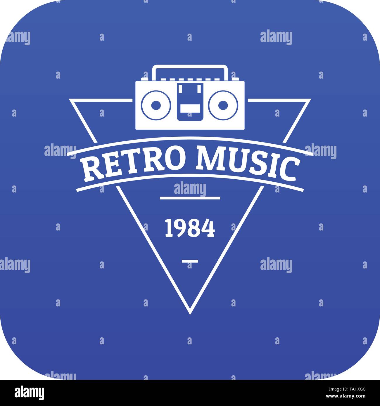 Retro music icon blue vector Stock Vector Image & Art - Alamy
