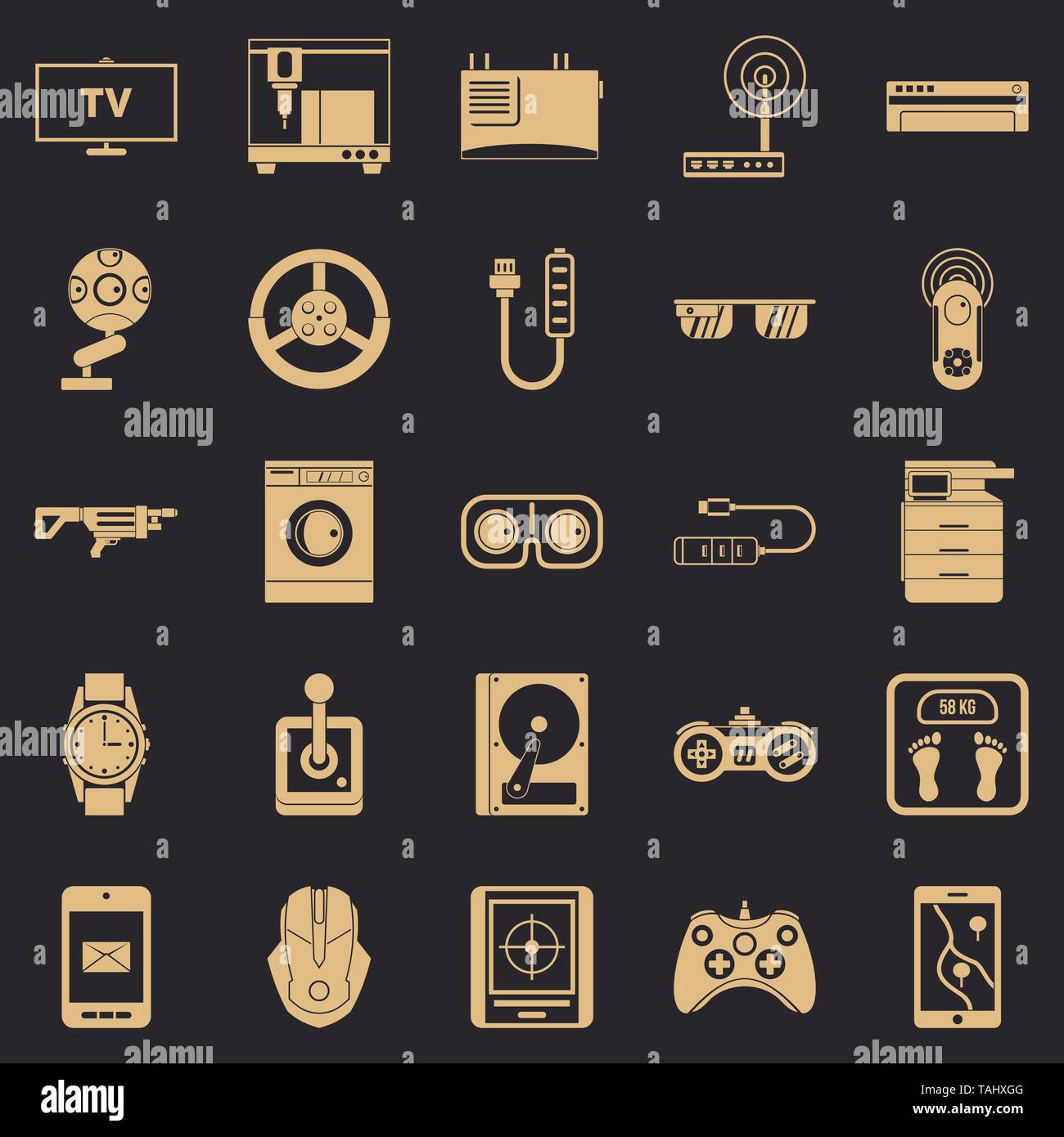 Facility icons set, simple style Stock Vector Image & Art - Alamy