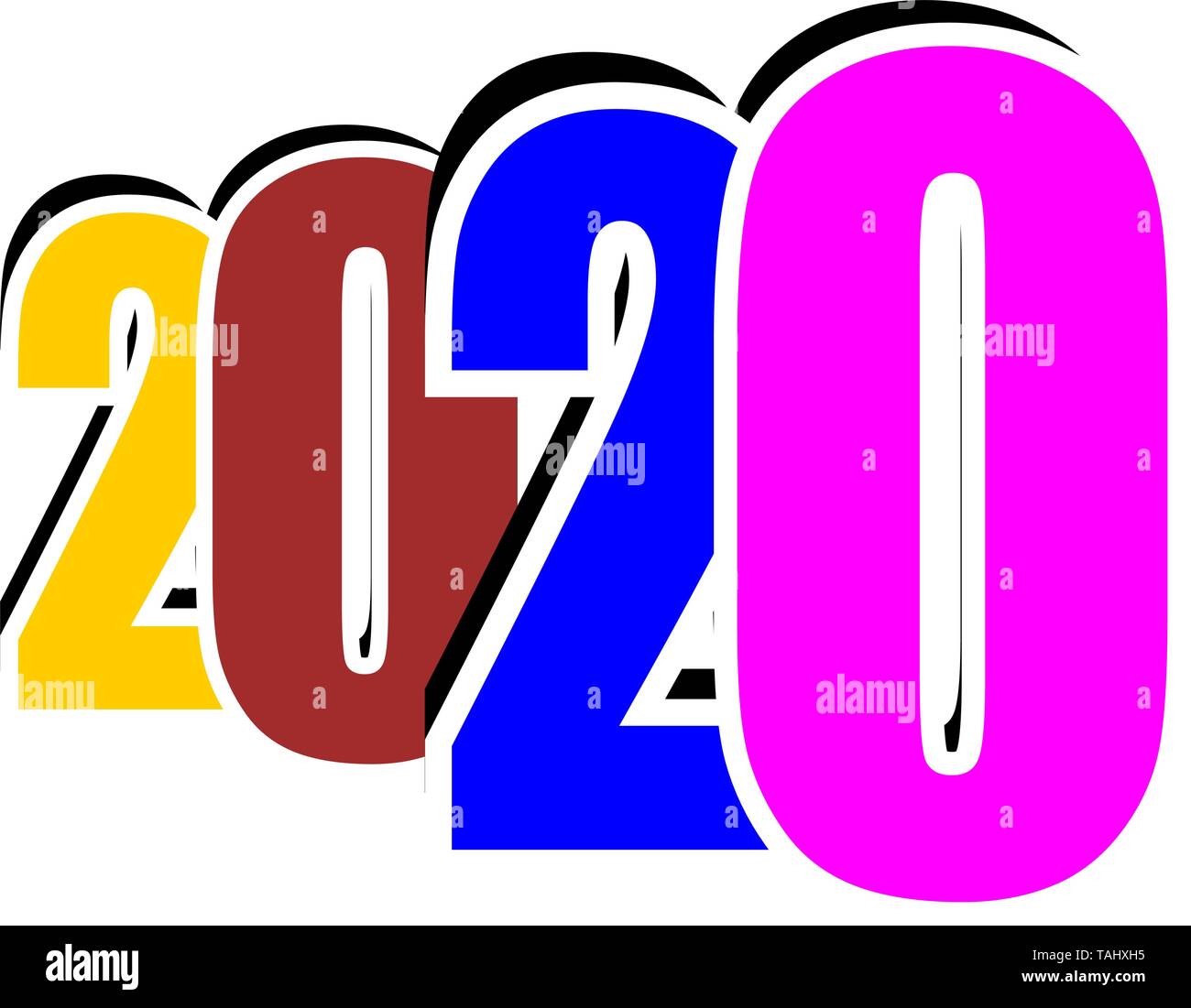 colorful number of 2020 year Stock Vector Image & Art - Alamy