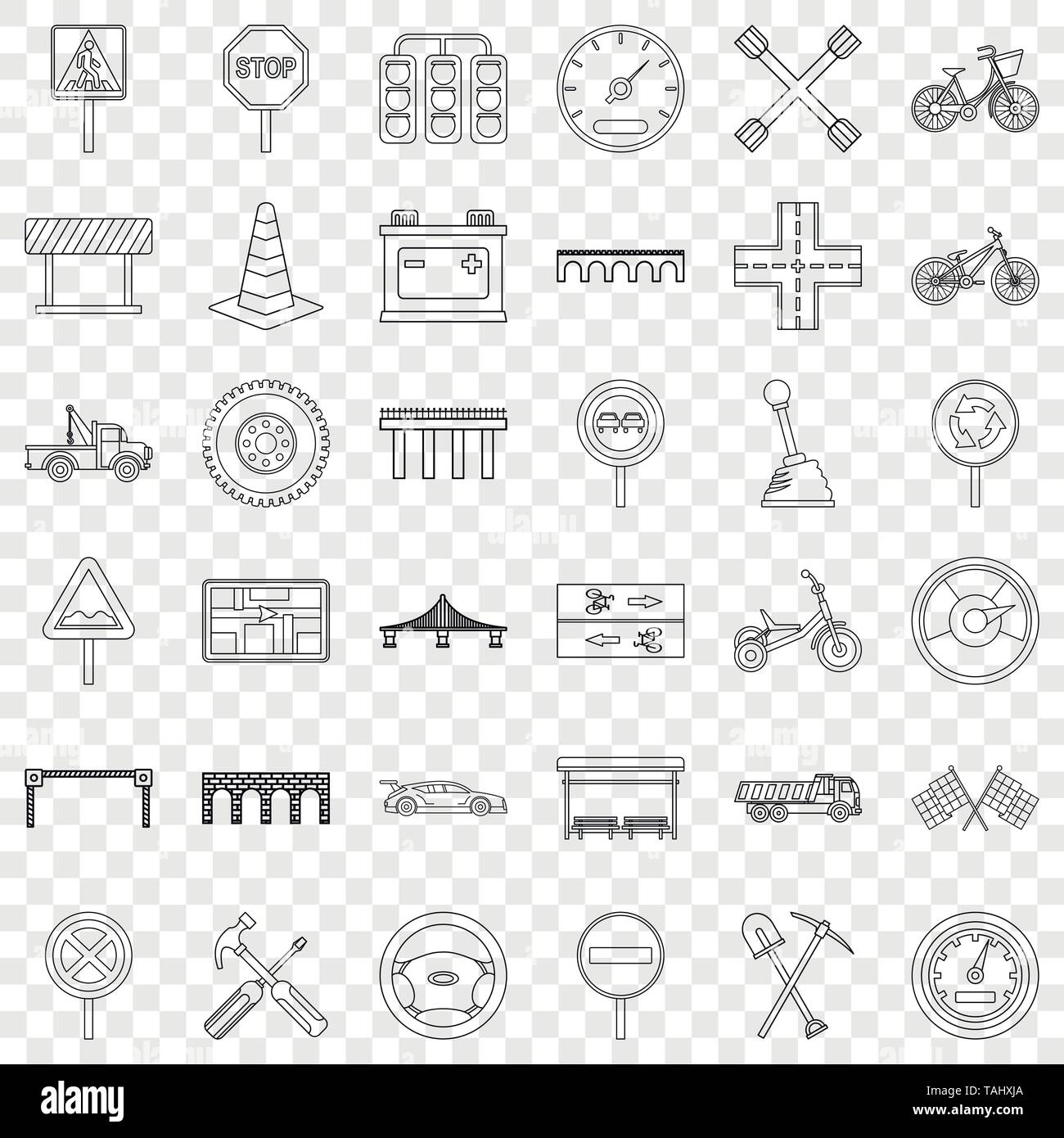 Traffic light icons set, outline style Stock Vector Image & Art - Alamy