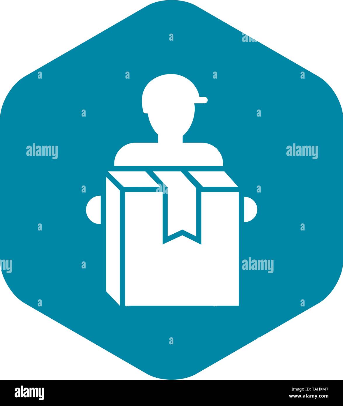 Man home delivery box icon, simple style Stock Vector Image & Art - Alamy