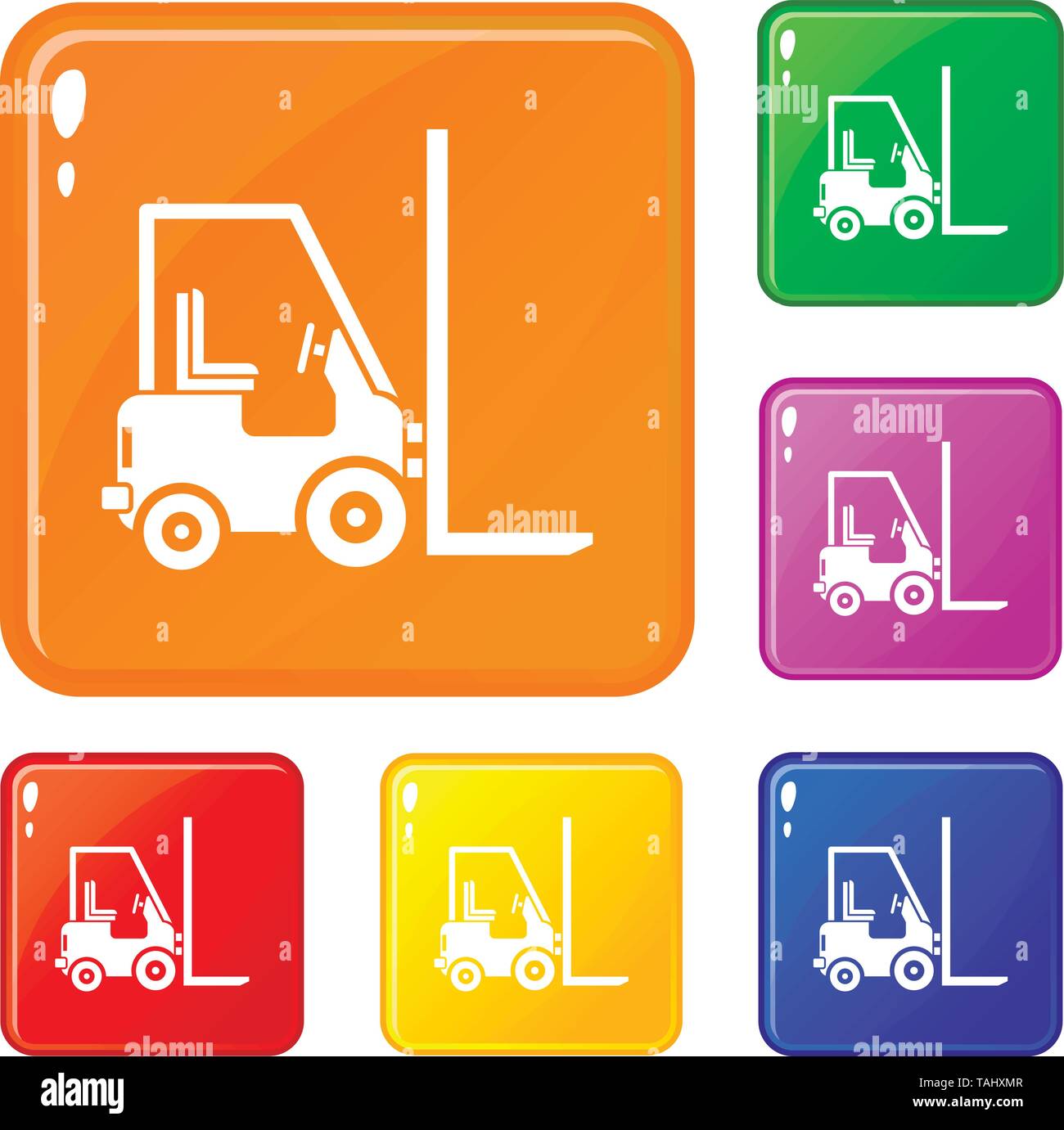 Stacker loader icons set vector color Stock Vector Image & Art - Alamy