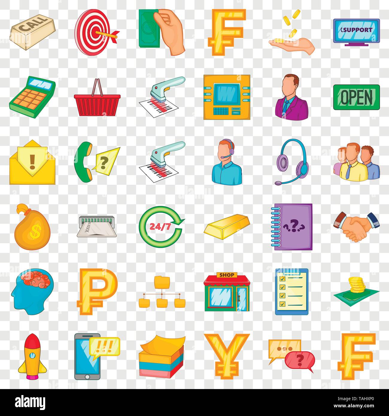 Support icons set, cartoon style Stock Vector Image & Art - Alamy