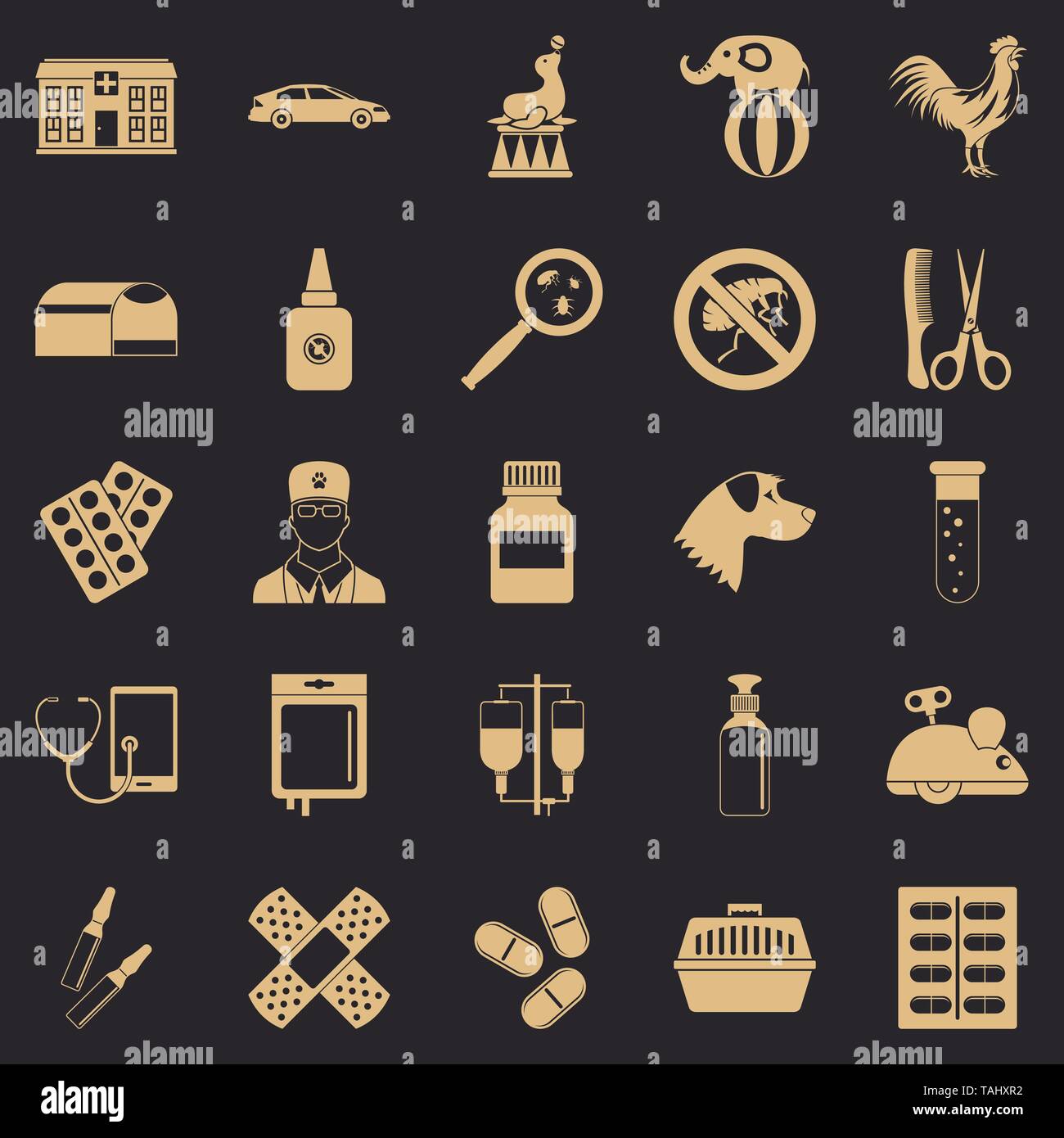 Veterinary icons set, simple style Stock Vector Image & Art - Alamy
