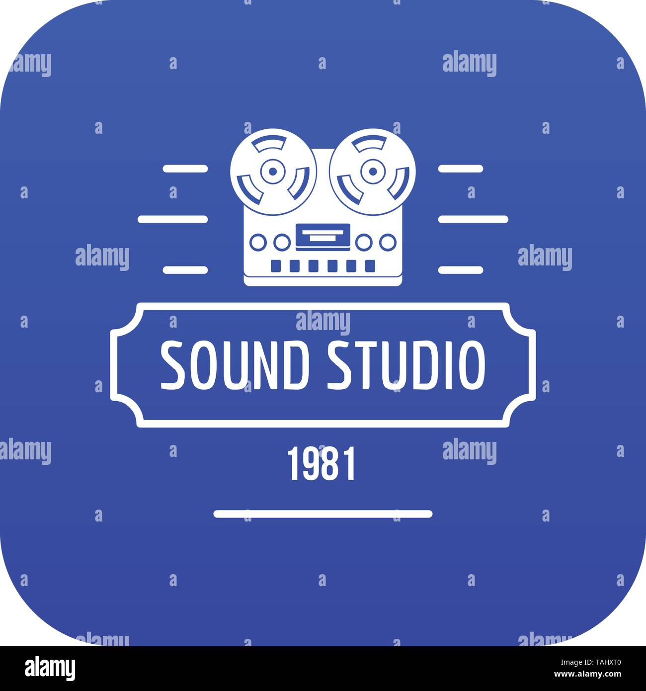 Retro sound studio icon blue vector Stock Vector Image & Art - Alamy