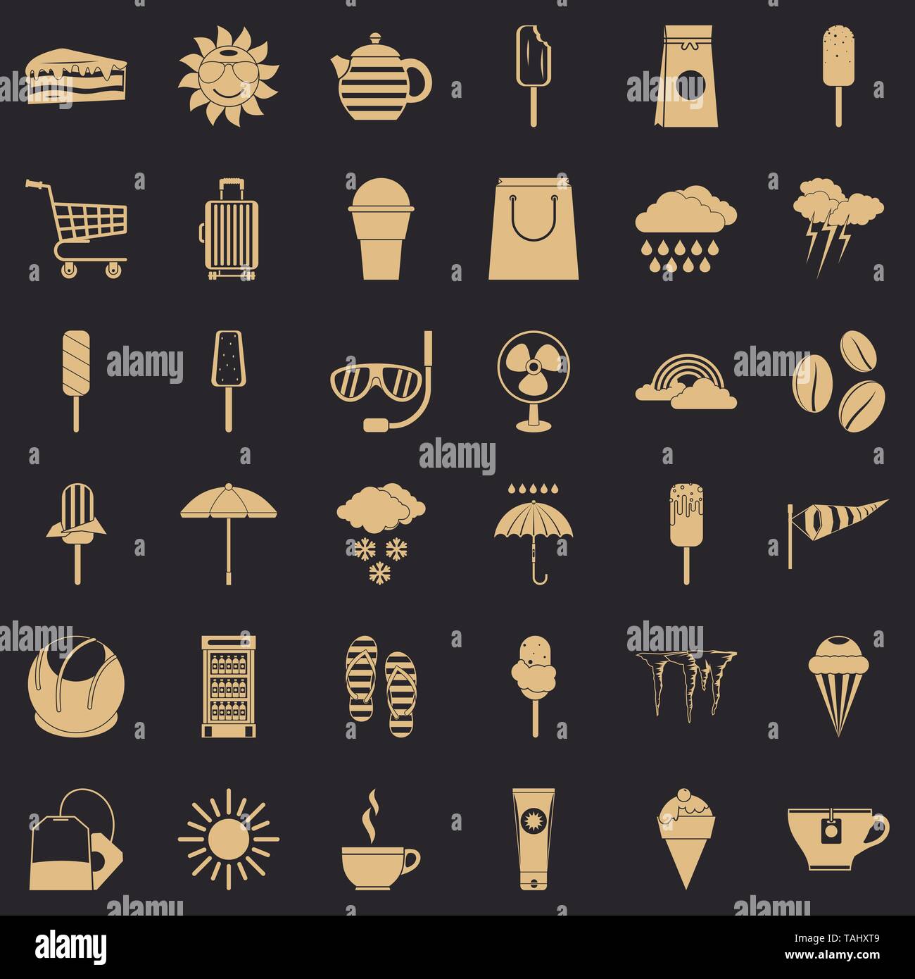 Lightning icons set, simple style Stock Vector Image & Art - Alamy