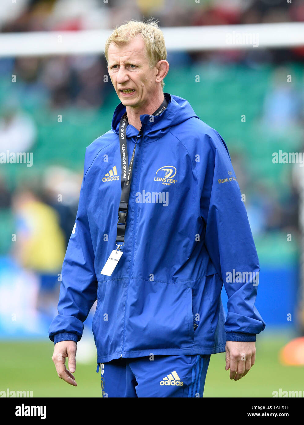 Leinster coach Leo Cullen during the warm up before the Guinness PRO14 ...