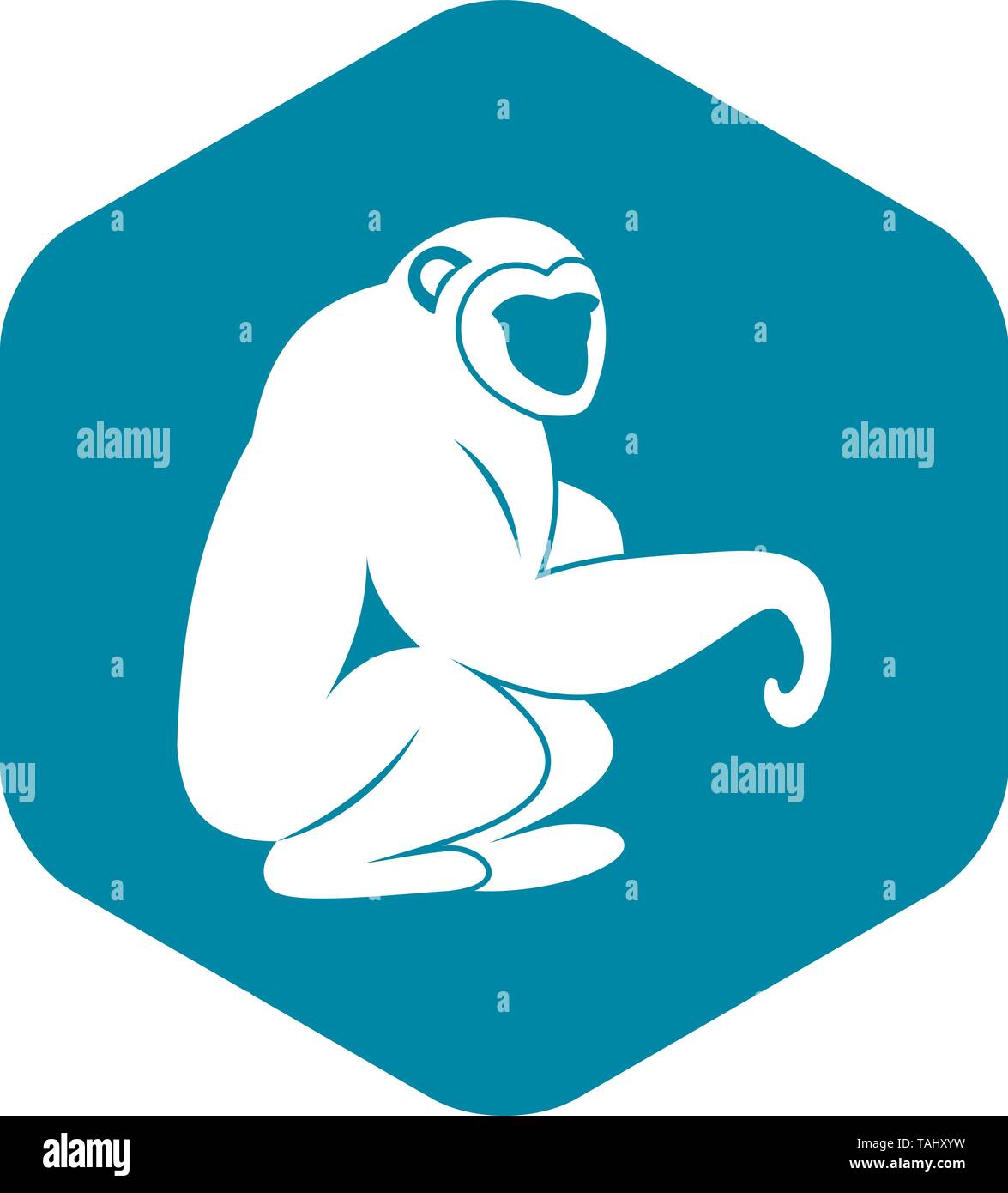 Monkey sitting icon, simple style Stock Vector Image & Art - Alamy