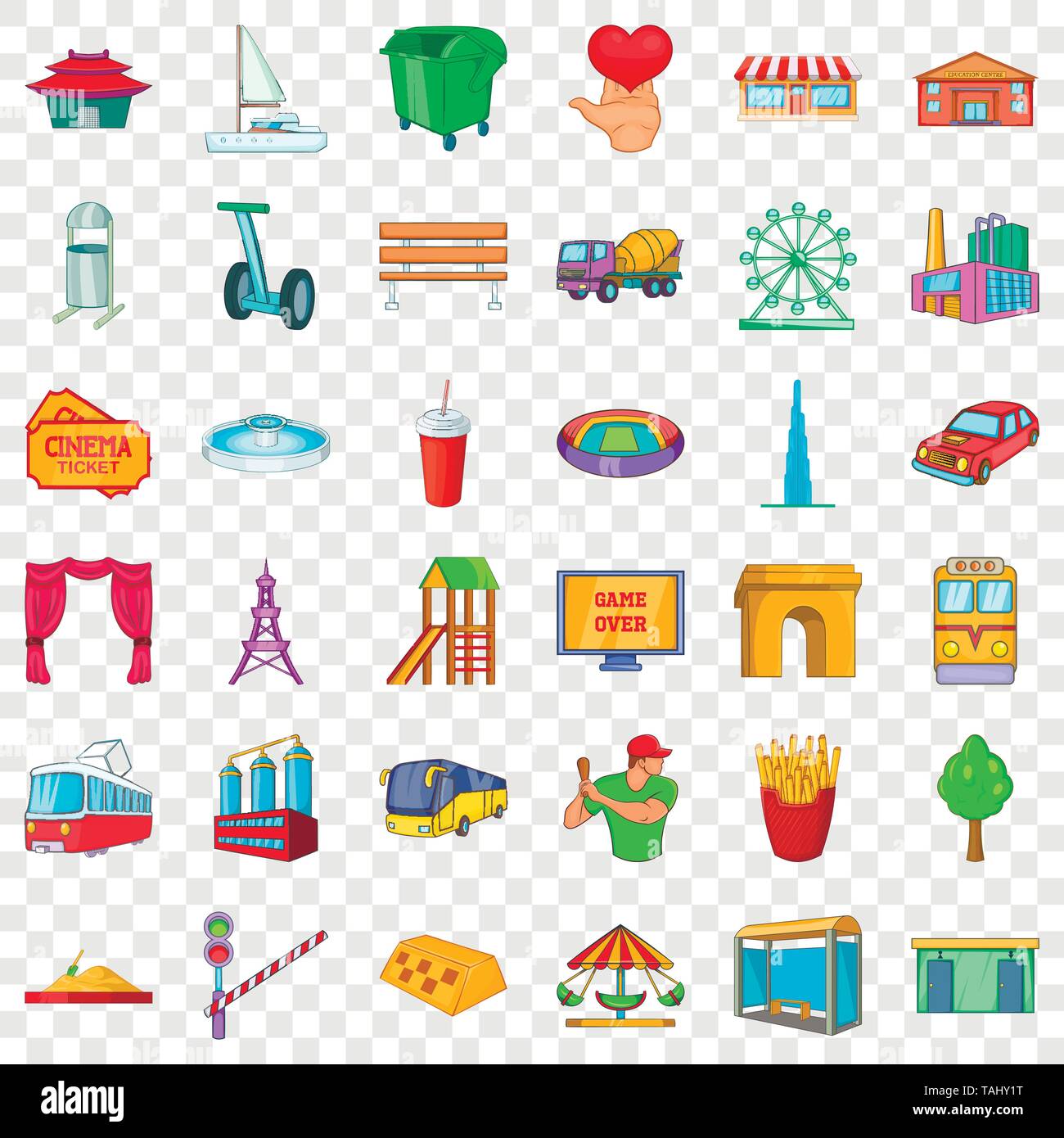 Gate icons set, cartoon style Stock Vector Image & Art - Alamy