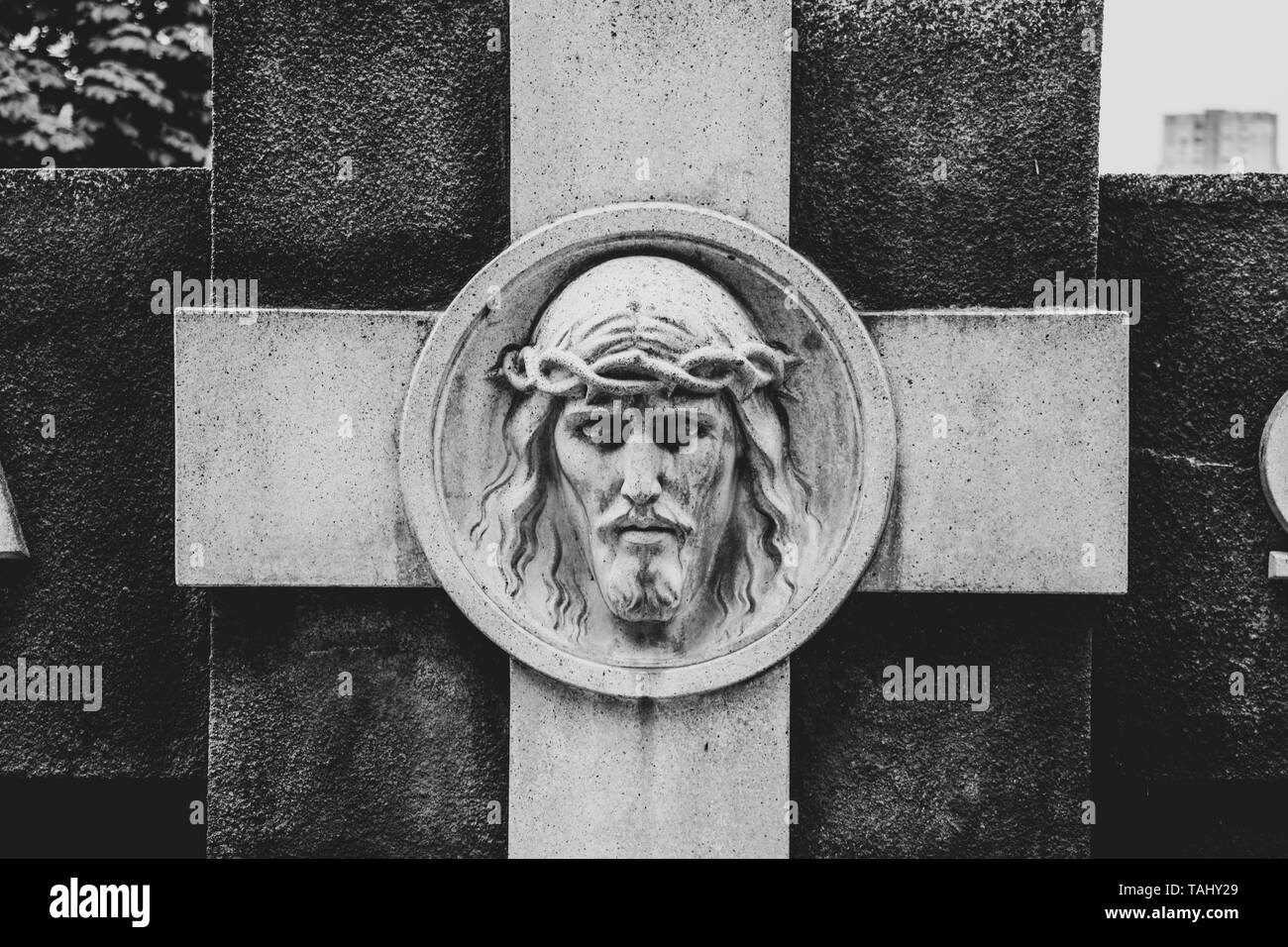 Jesus christ stone sculpture Black and White Stock Photos & Images - Alamy