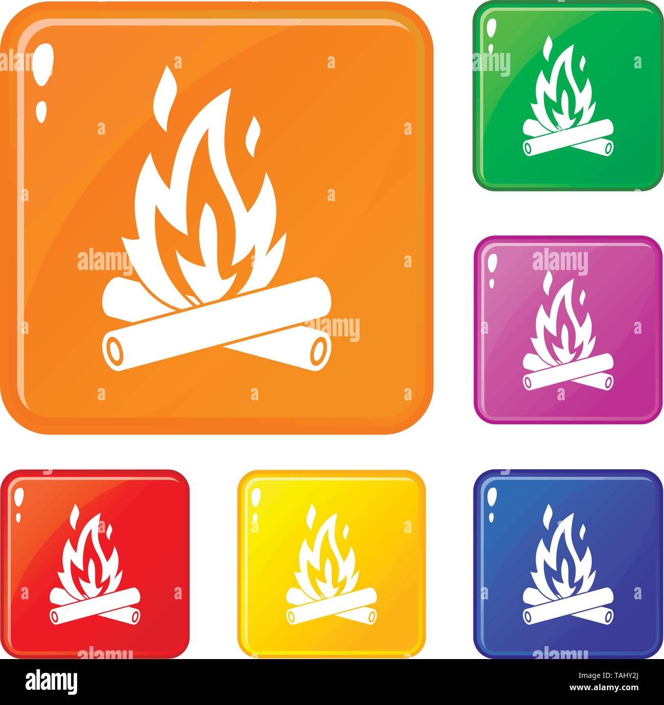 Campfire icons set vector color Stock Vector Image & Art - Alamy