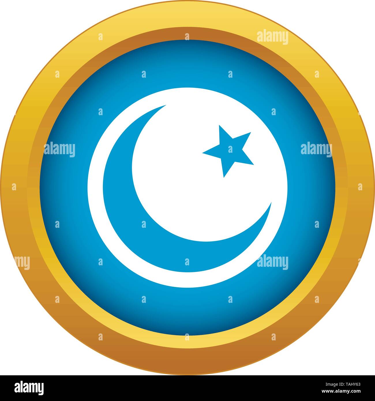 Crescent and star icon blue vector isolated Stock Vector Image & Art ...
