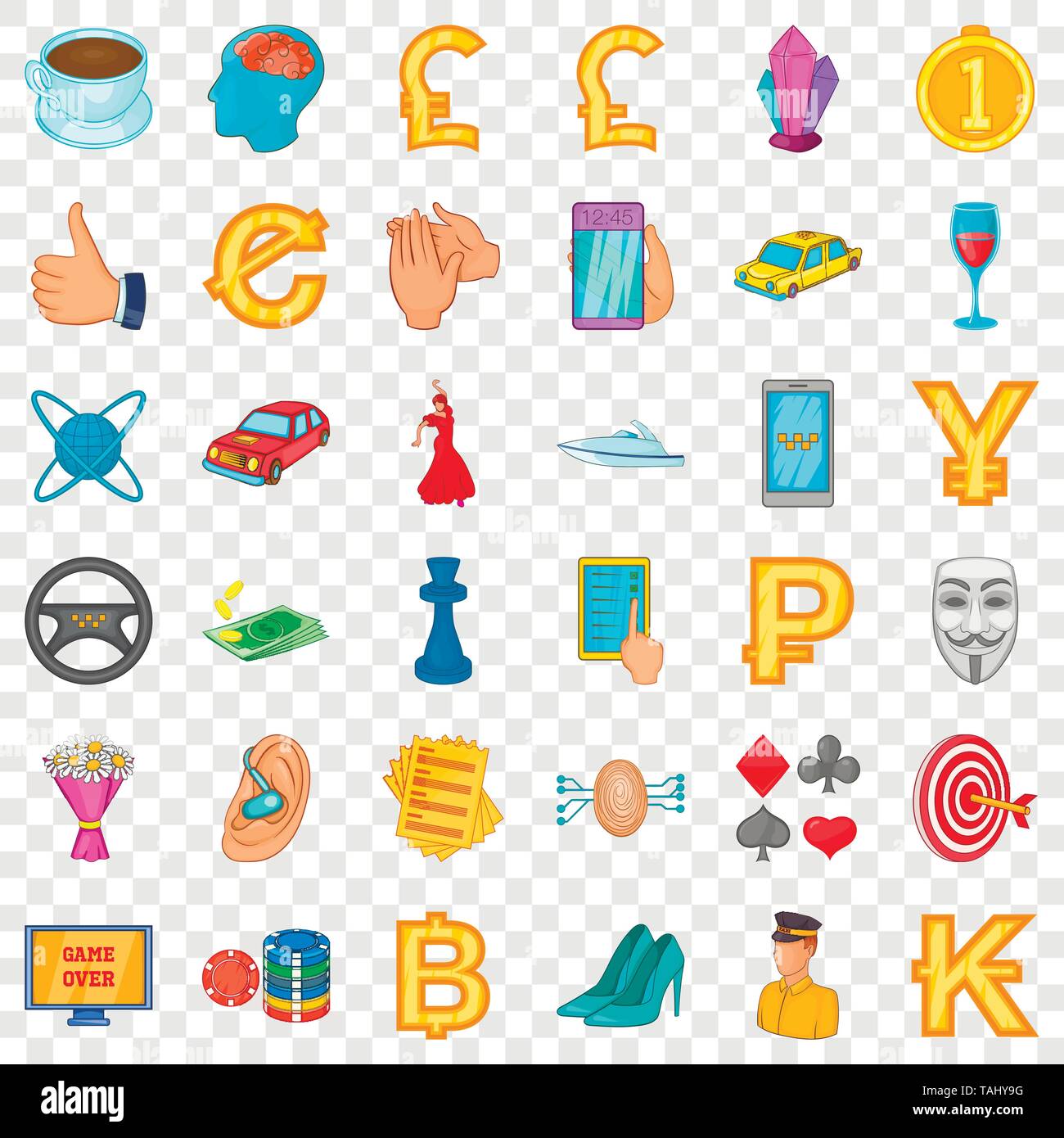 Luck icons set, cartoon style Stock Vector Image & Art - Alamy