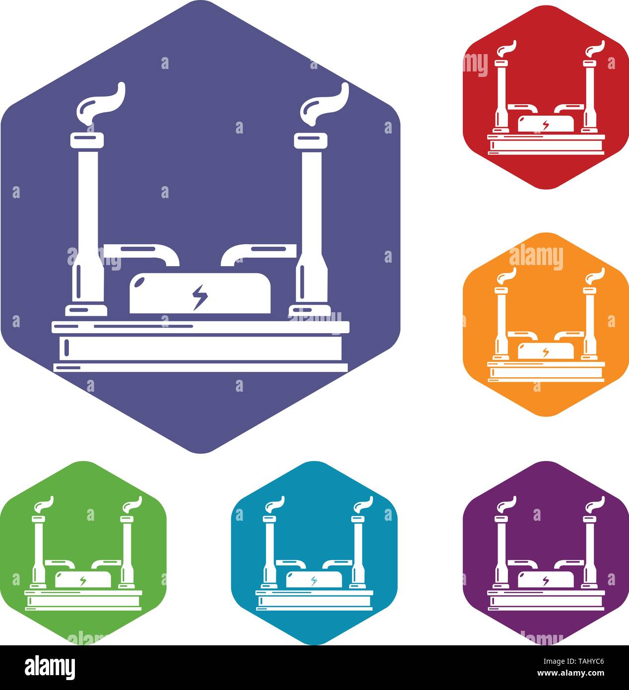 Power plant icons vector hexahedron Stock Vector Image & Art - Alamy