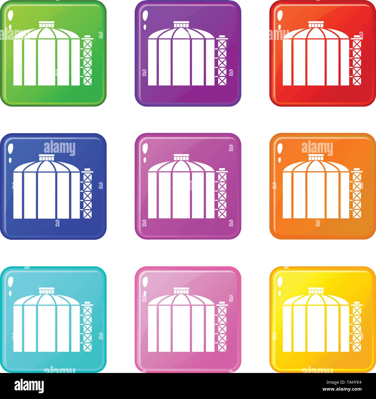 Oil storage tank icons set 9 color collection Stock Vector Image & Art ...