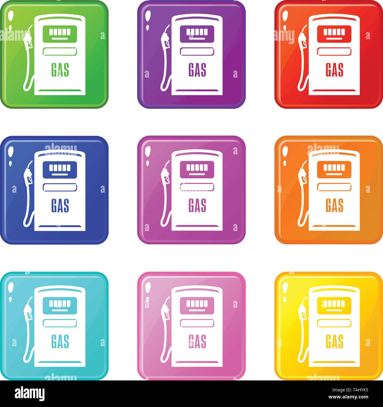 Gas column icons set 9 color collection Stock Vector Image & Art - Alamy