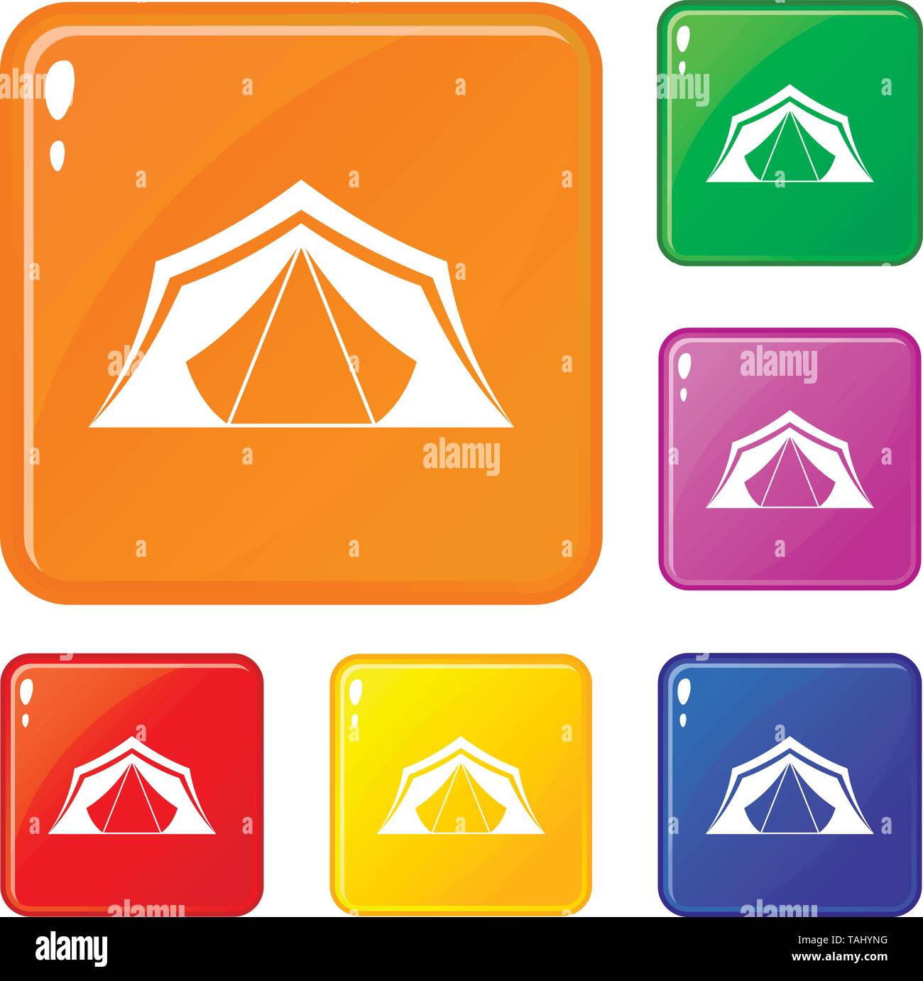 Tent icons set vector color Stock Vector Image & Art - Alamy