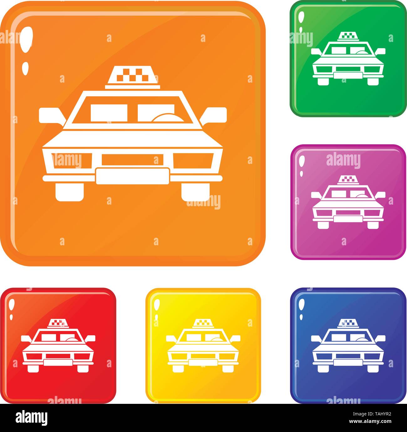 Taxi car icons set vector color Stock Vector Image & Art - Alamy